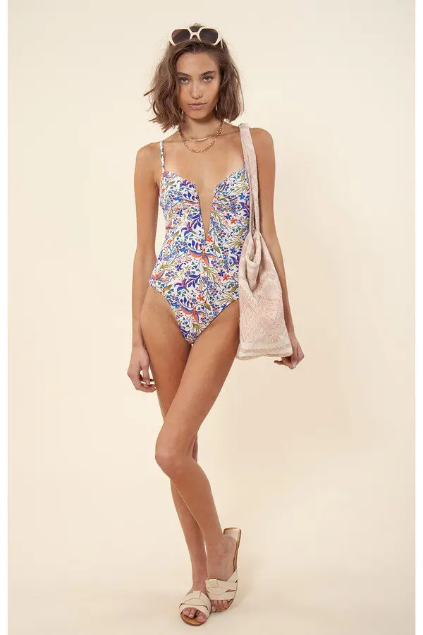 Hale Bob Adore Shirred Swimsuit - Neutral
