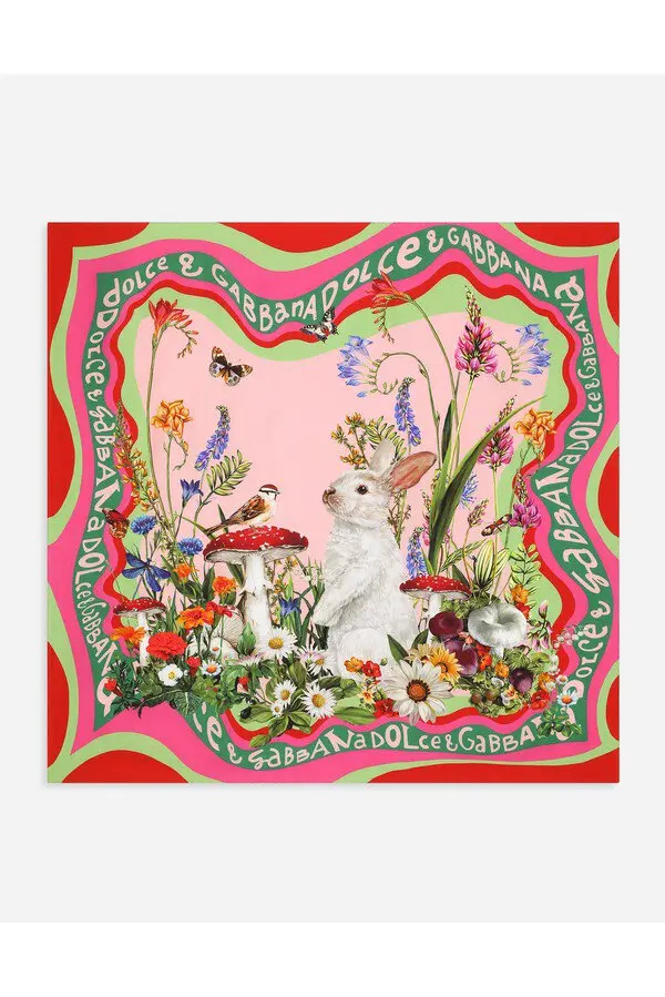 Dolce & Gabbana Rabbit-print Silk Scarf