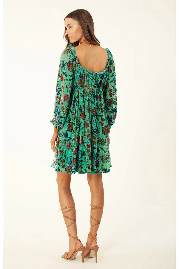 Hale Bob Narva Velvet Burnout Dress In Green - 50% Off | Editorialist