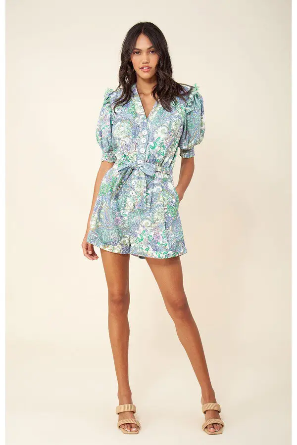 Hale Bob Oriena Poplin Romper - Neutral
