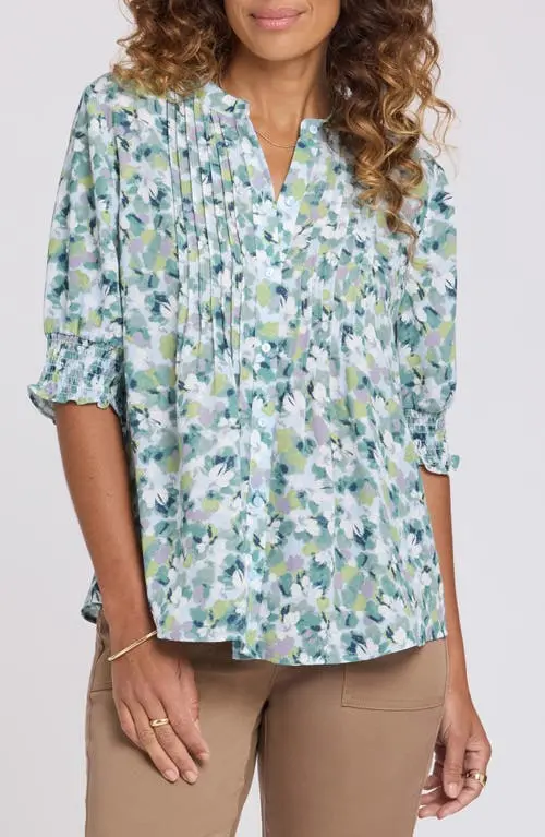 NYDJ Pleated Peasant Blouse - Bloomington