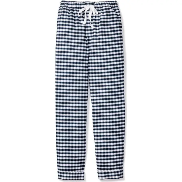 PETITE PLUME Gingham Twill Pants - Navy