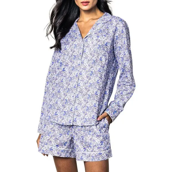 PETITE PLUME Fleur Dazur Floral Short Pajamas - Blue