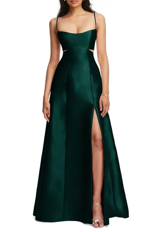 Alfred Sung Cutout Satin Gown