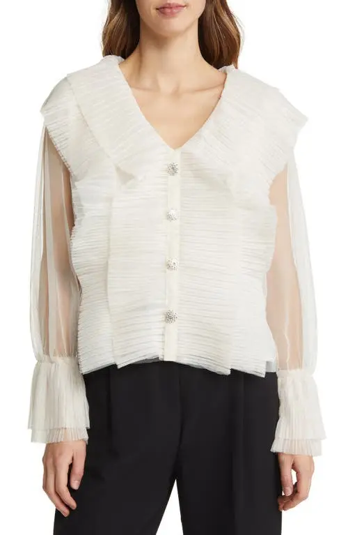 NIKKI LUND Gloria Ruffle Cardigan - Ivory