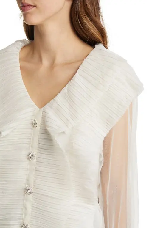 NIKKI LUND Gloria Ruffle Cardigan - Ivory