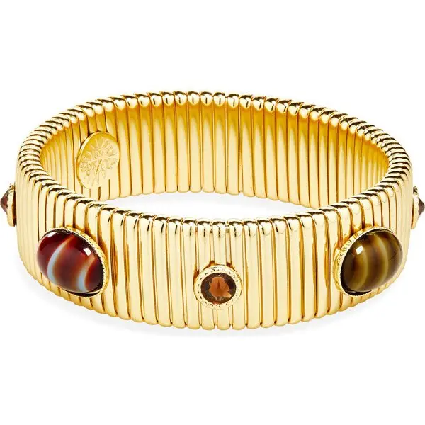 Gas Bijoux Strada Cabochon Stretch Bracelet - Black/brown