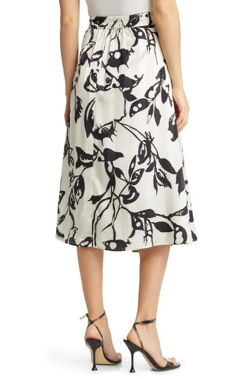 NIKKI LUND Ryan Floral Midi Skirt - White