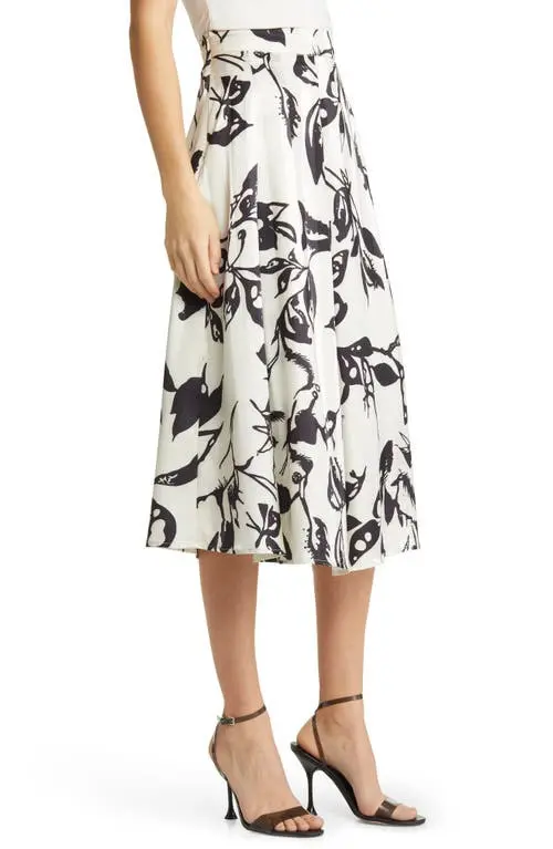 NIKKI LUND Ryan Floral Midi Skirt - White