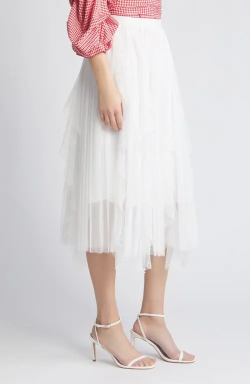 NIKKI LUND Wendy Beaded Tulle Skirt - White