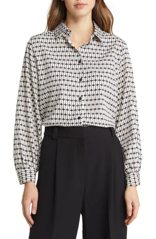 NIKKI LUND Leross Geo Print Button-up Shirt