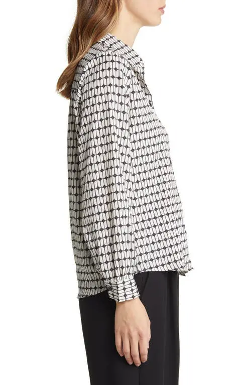 NIKKI LUND Leross Geo Print Button-up Shirt