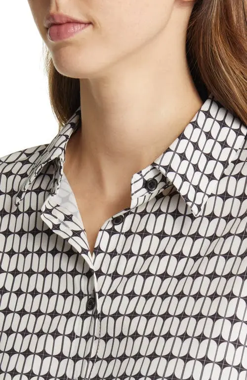 NIKKI LUND Leross Geo Print Button-up Shirt