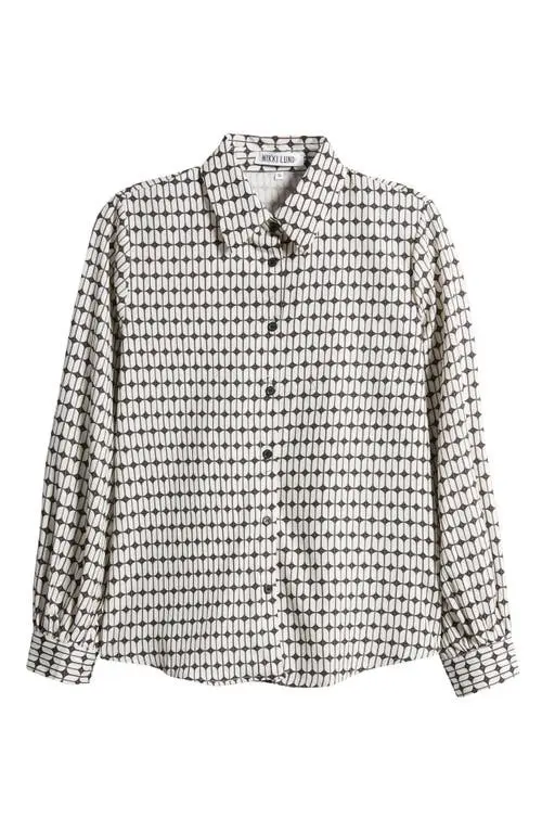 NIKKI LUND Leross Geo Print Button-up Shirt