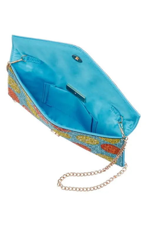 Nina Crystal Envelope Clutch - Citrus Blue Multi