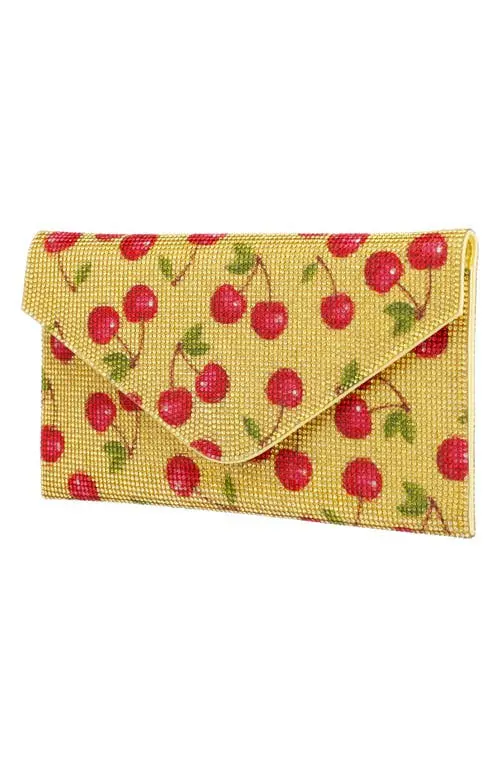 Nina Cherry Print Crystal Envelope Clutch