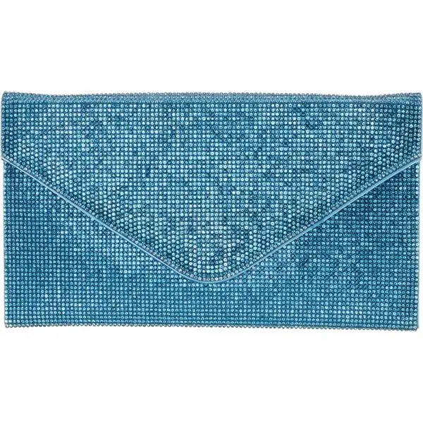 Nina Crystal Envelope Clutch - Cielo