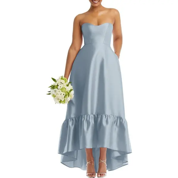 sachin and babi light blue dress NEW STAUD Recycled Nylon Strapless Dress