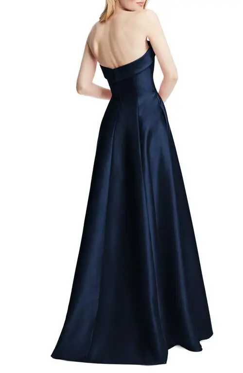 Alfred Sung Strapless Satin Gown - Midnight