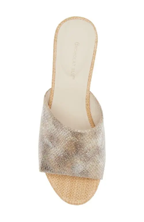 CHOCOLAT BLU Giselle Platform Sandal - Tan Embossed Snake