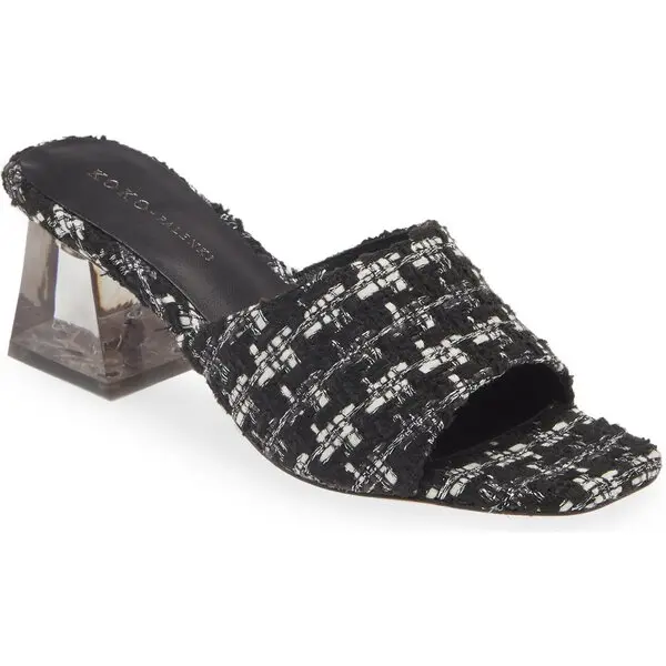 KOKO + PALENKI Belize Leather Sandal - Black Tweed