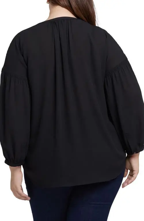 NYDJ Paulina Peasant Top - Black