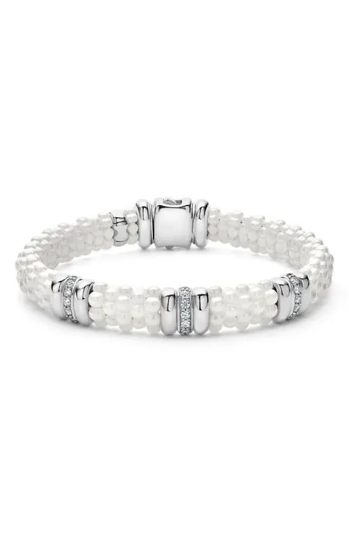 Lagos Caviar Diamond Station Bracelet - Silver/diamond
