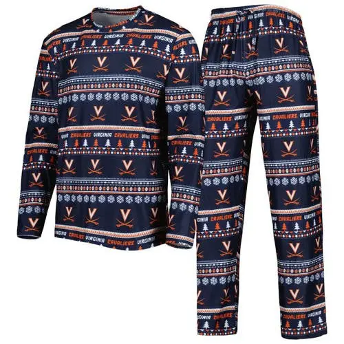 CONCEPTS SPORT Virginia Cavaliers Swivel Long Sleeve T-shirt & Pants Sleep Set - Navy