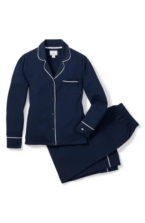 PETITE PLUME Luxe Pima Cotton Pajamas - Navy