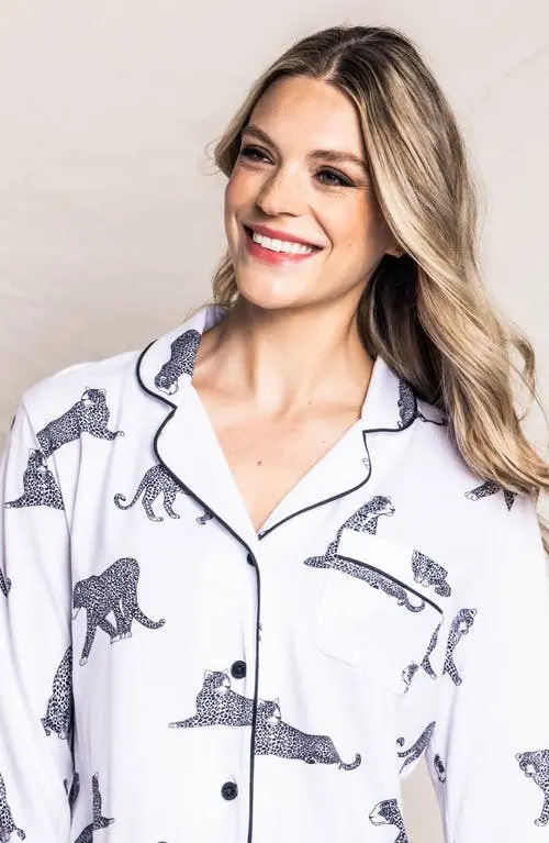 PETITE PLUME Panther Print Nightshirt - White