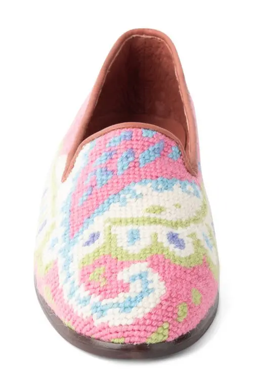 BYPAIGE Needlepoint Paisley Loafer - Pink