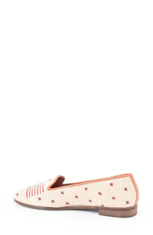 BYPAIGE Needlepoint American Flag Loafer - Tan