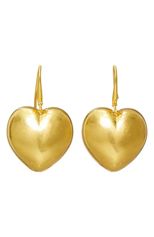 Tory Burch Heart Locket Drop Earrings - Rolled Brass