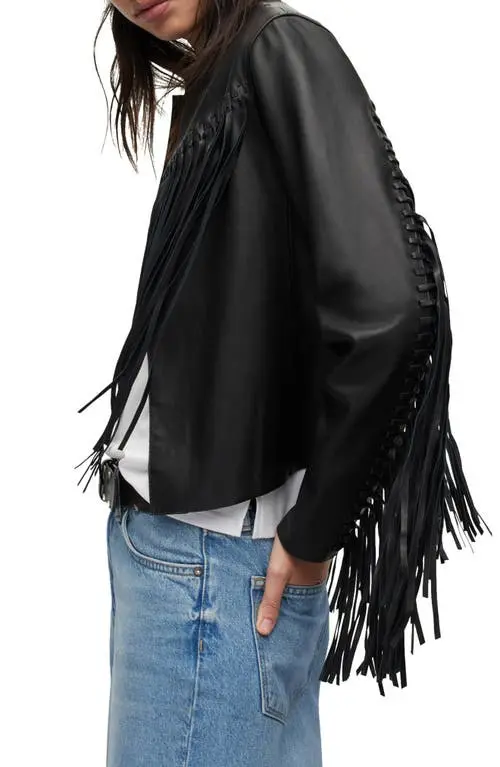 ALLSAINTS Reema Fringe Leather Jacket