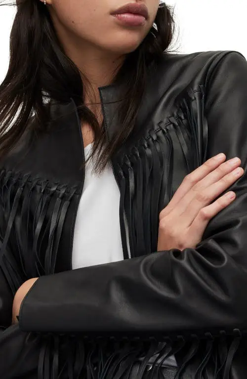 ALLSAINTS Reema Fringe Leather Jacket