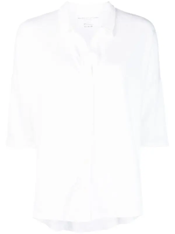 Majestic Filatures Half-length Linen Shirt - White