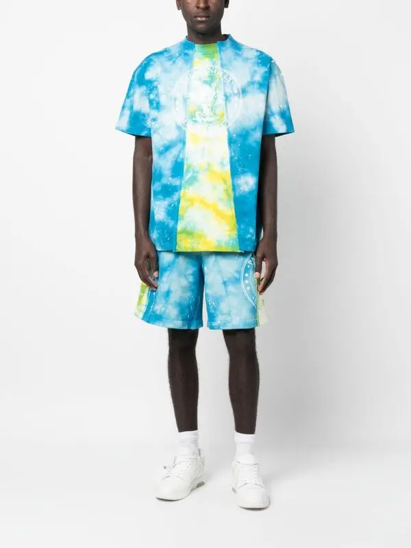 Palm Angels Tie Dye-print Cotton Track Shorts