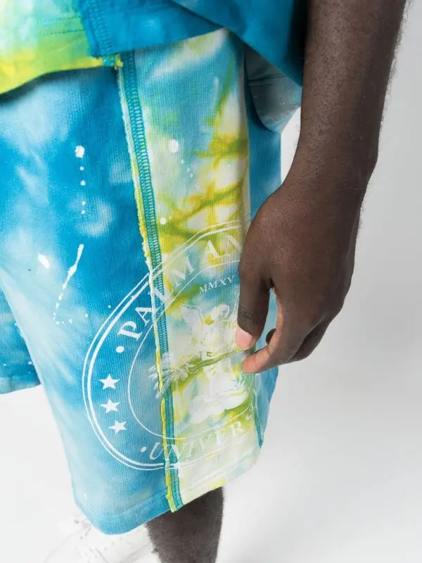Palm Angels Tie Dye-print Cotton Track Shorts