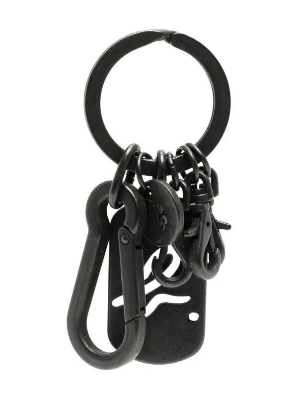 AGNÈS B. Cut-out Logo Detail Keychain - Black