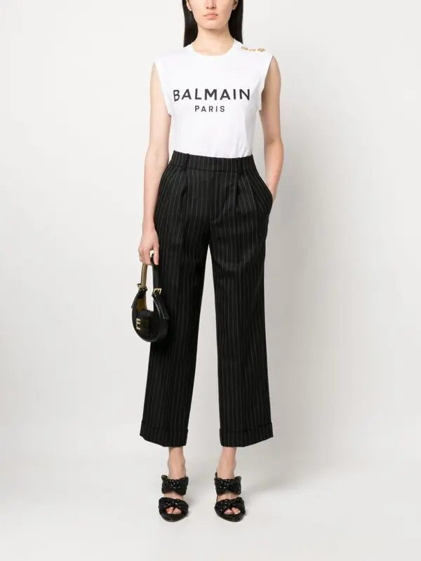 Balmain Logo-print Tank Top - White
