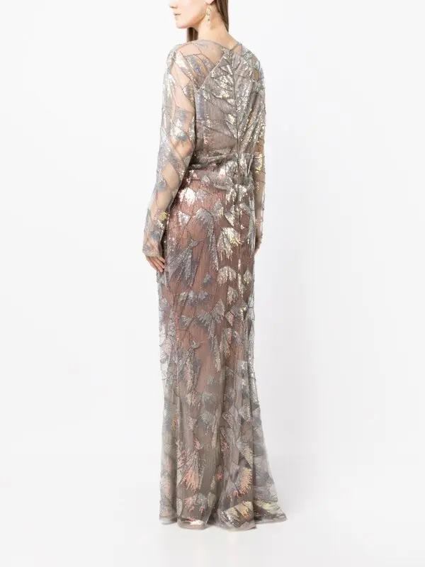 Talbot Runhof V-neck Floor-length Gown
