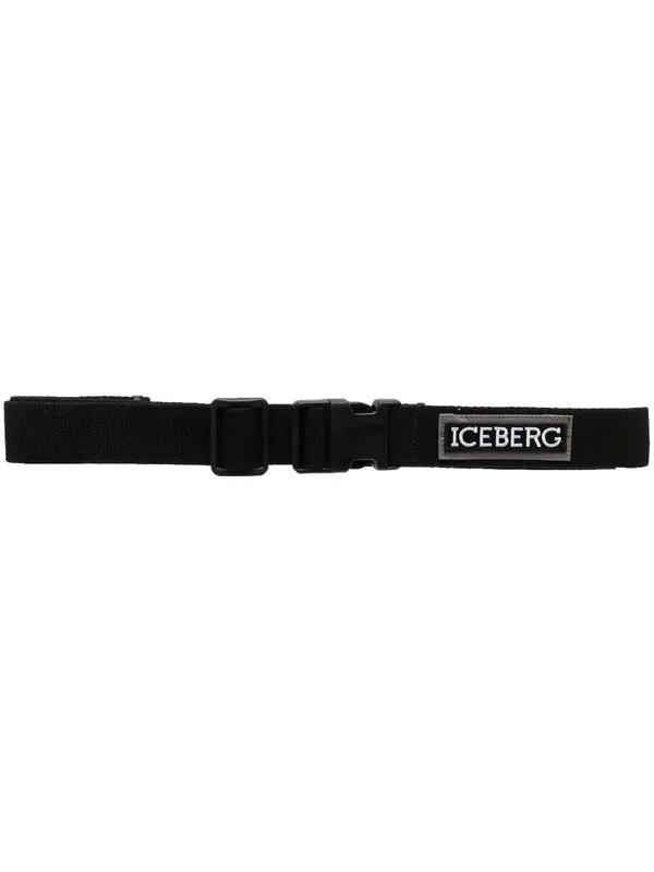 Iceberg Logo-patch Keychain - Black