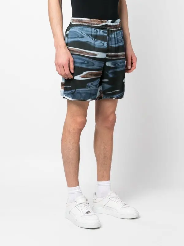 BLUE SKY INN Graphic Print Track Shorts - Blue