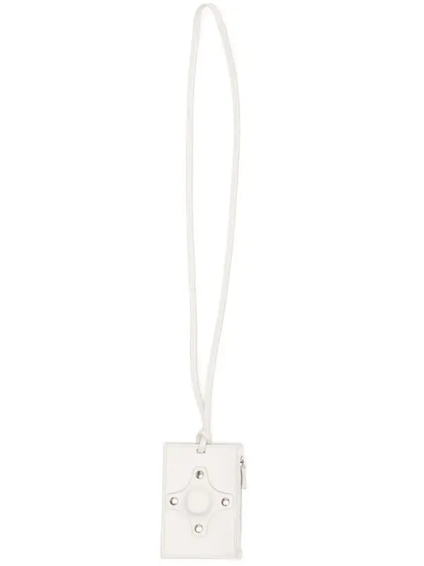CRAIG GREEN Leather Lanyard Card Holder - White