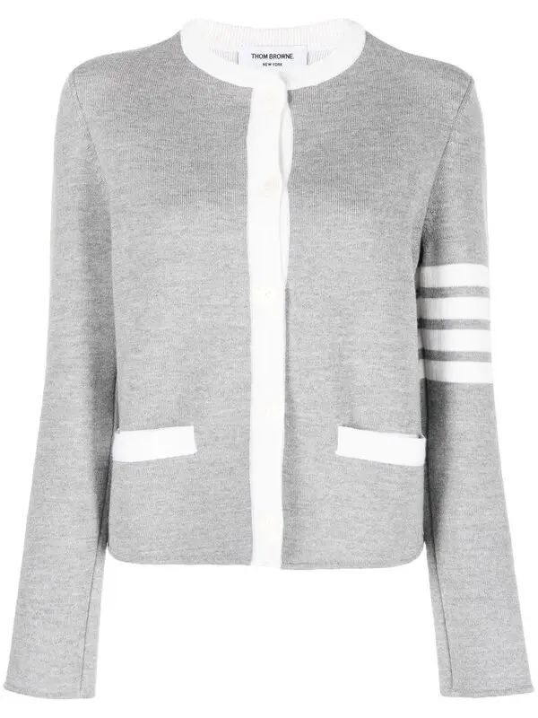 Thom Browne 4-bar Stripe Cardigan - Grey