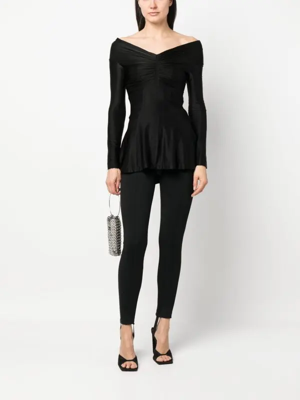 Rabanne Ruched Off-shoulder Flared Top