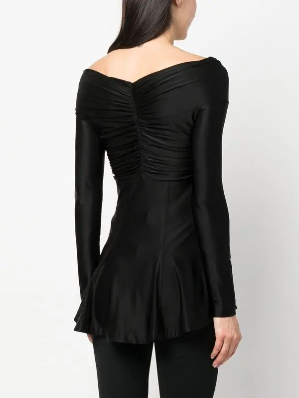 Rabanne Ruched Off-shoulder Flared Top