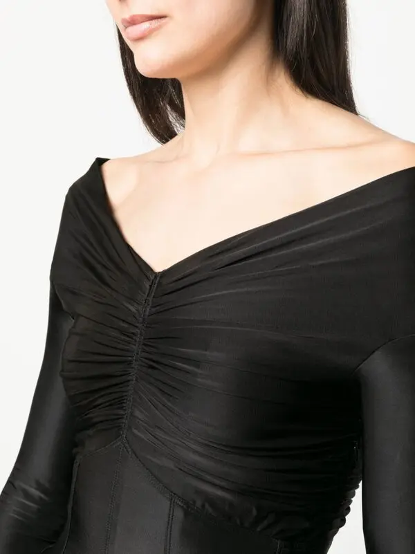 Rabanne Ruched Off-shoulder Flared Top