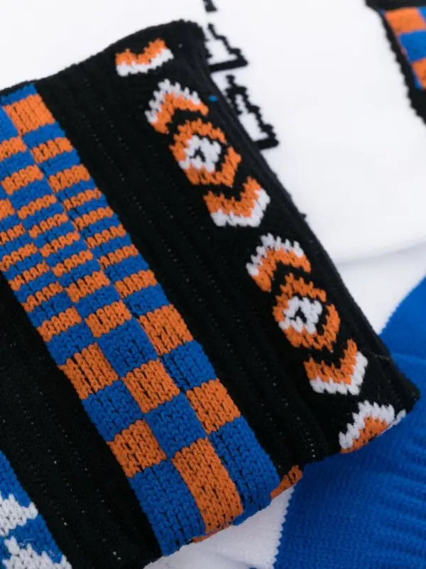 COUNTY OF MILAN Logo-intarsia Ankle Socks