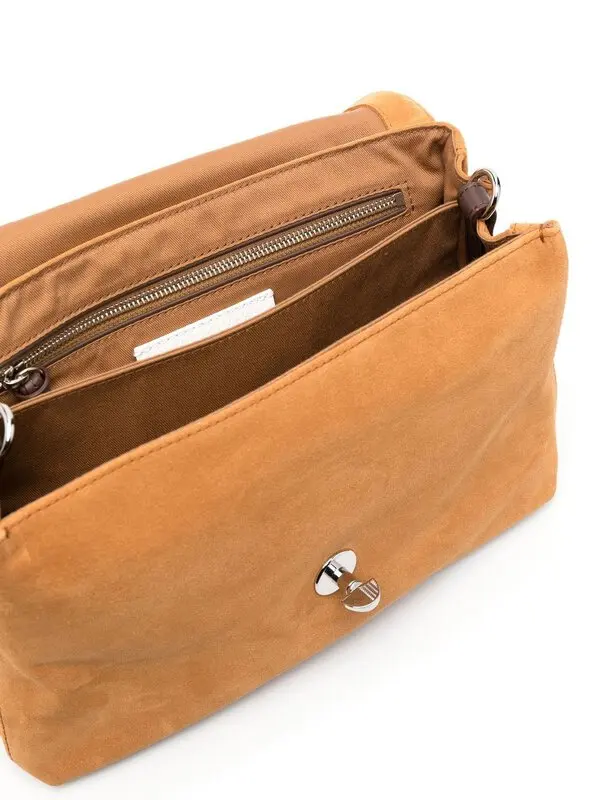 ZANELLATO Foldover Suede Shoulder Bag